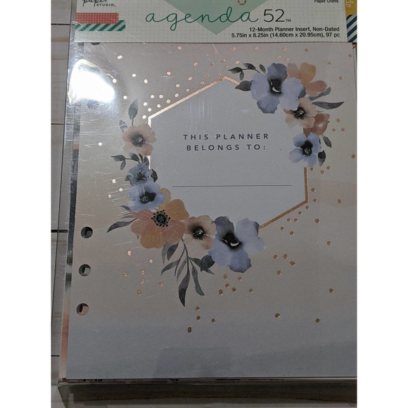Hobby Lobby | Office | Agenda 52 New 2 Month Planner Insert Non Dated Floral Flower Agenda ...